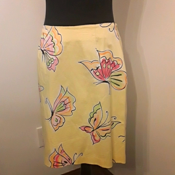 Talbots | Skirts | Vintage Talbots Yellow Butterfly Skirt 8 | Poshmark